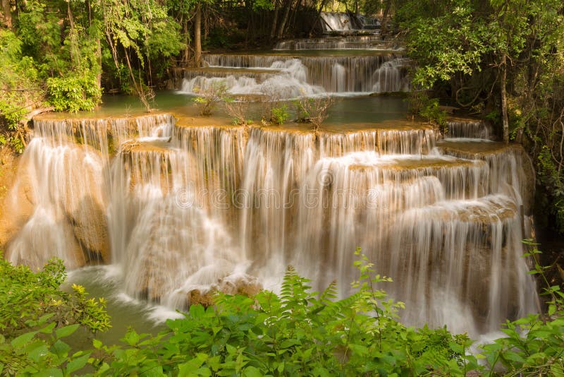 Multiple Layer Waterfalls in Deep Natural Forest, Natural Landscape ...