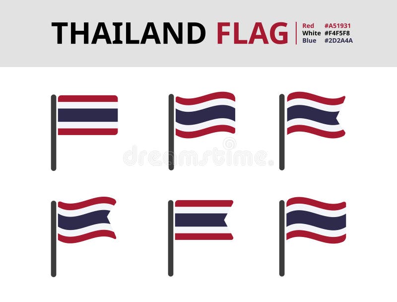 Thailand flag icon set stock vector. Illustration of vector - 311492967
