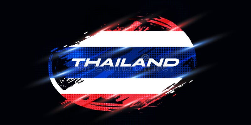 Thailand Flag in Brush Paint Style with Halftone and Shining Effect ...