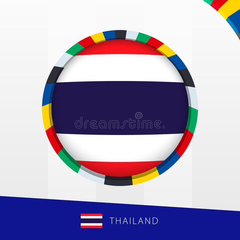 Thailand Flag with Colorful Circle Border Stock Vector - Illustration ...