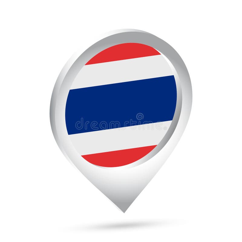 Thailand flag 3d pin icon stock vector. Illustration of abstract ...