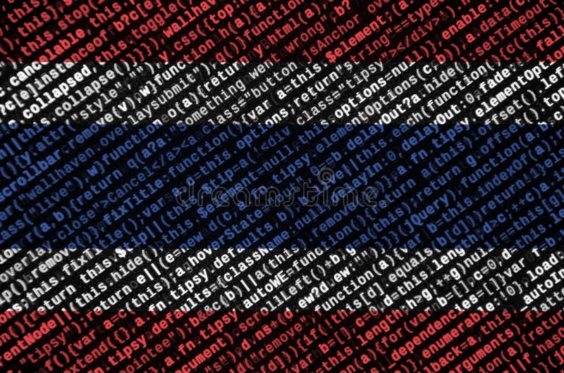 Thailand Flag is Depicted on the Screen with the Program Code. the ...