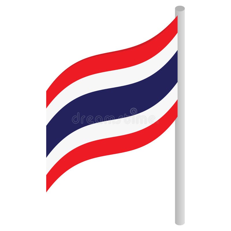 Flag of Thailand Icon, Cartoon Style Stock Vector - Illustration of ...