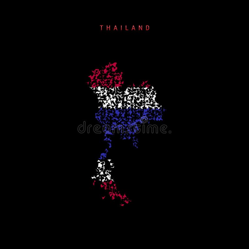 Thailand Flag Map, Chaotic Particles Pattern in the Thai Flag Colors ...