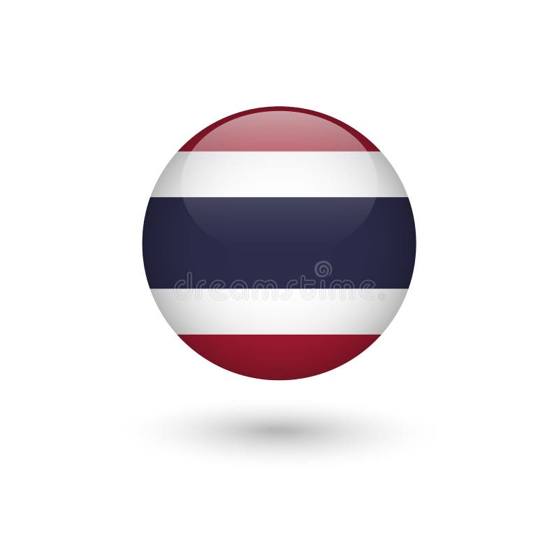 Round Flag of Thailand stock illustration. Illustration of glass - 5085694