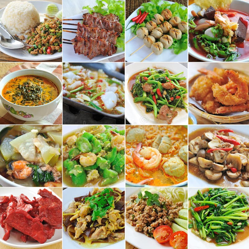 Set of Thai food menu stock image. Image of lunch, fresh - 34681895