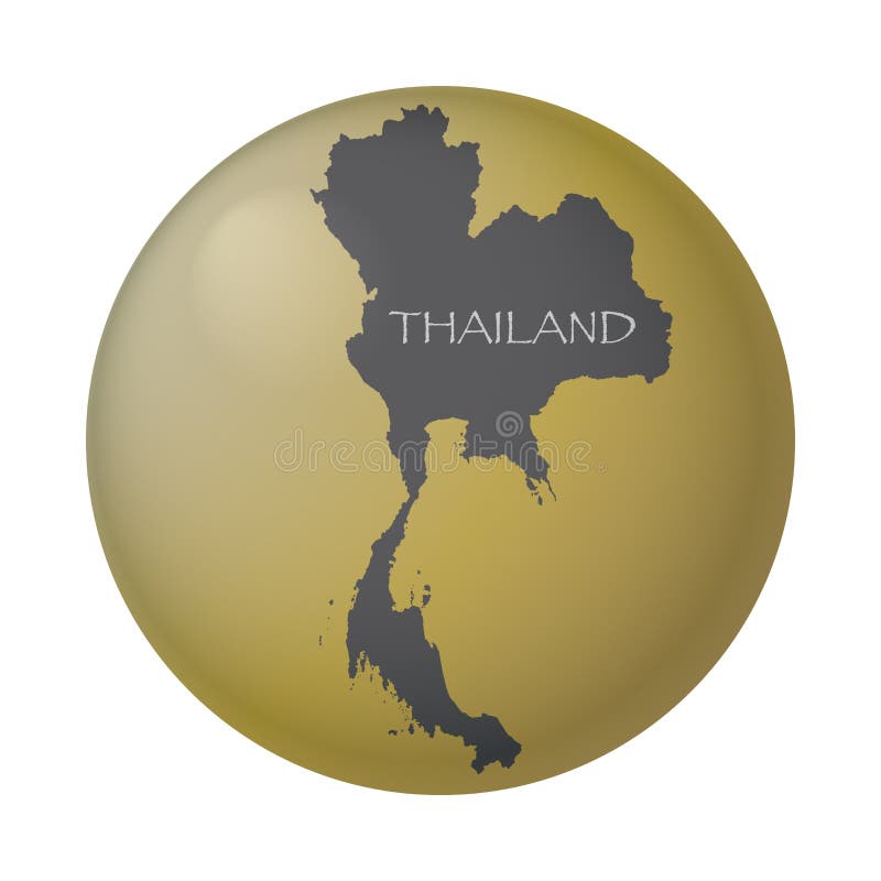 Map of Thailand, Gold Map on Black Background Stock Illustration ...