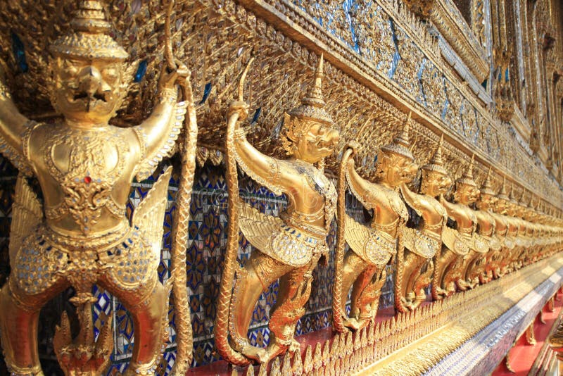 Thailand gold statues stock image. Image of ethnicity - 13642399