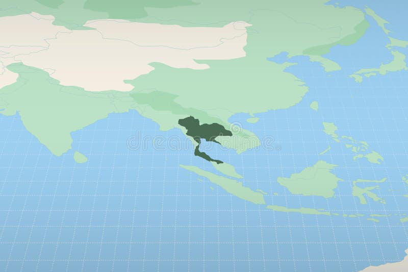 Thailand Highlighted on a Detailed Map, Geographic Location of Thailand ...