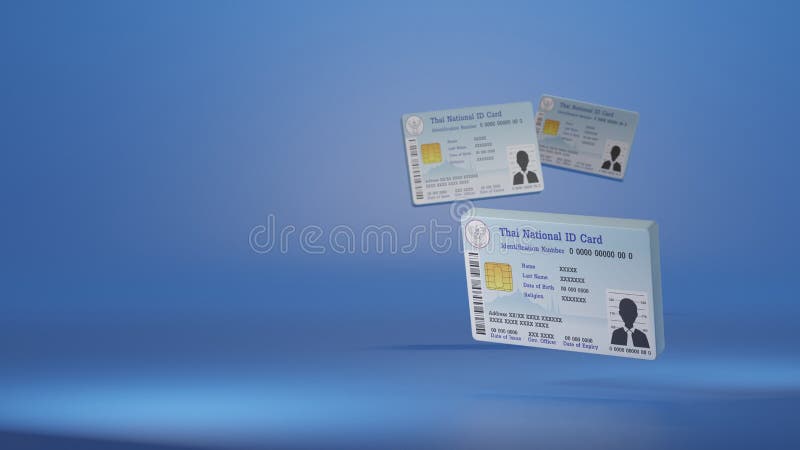 Thailand Id Card. Isometric of Thailand Id Card 3d Rendering Stock ...