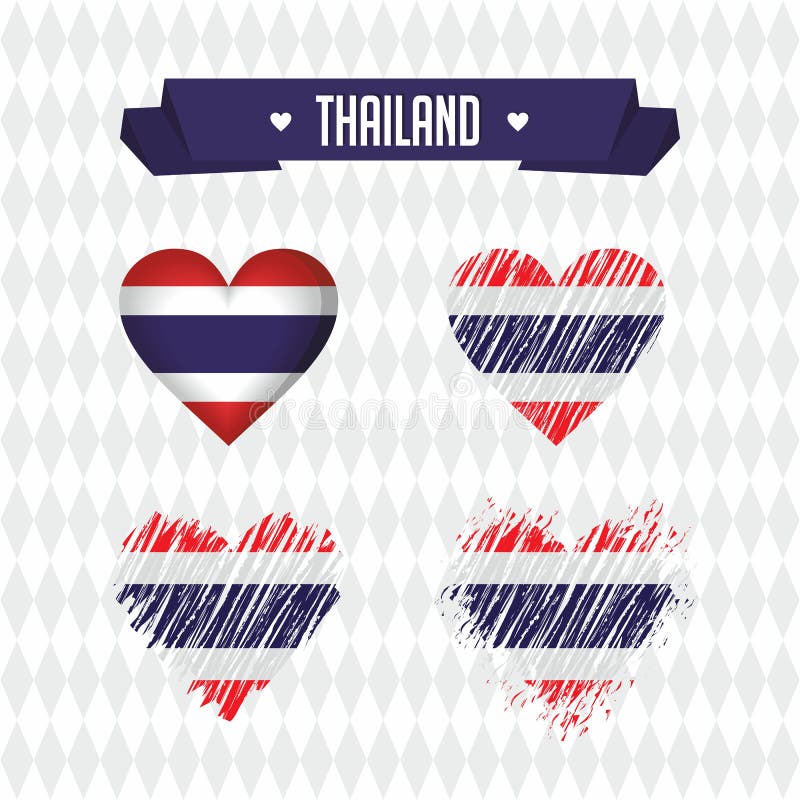 Thailand with Love. Design Vector Broken Heart with Flag Inside. Stock ...