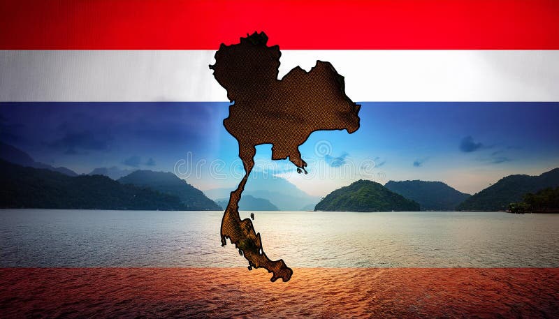 Thailand Map and Flag stock illustration. Illustration of ensign - 353688746