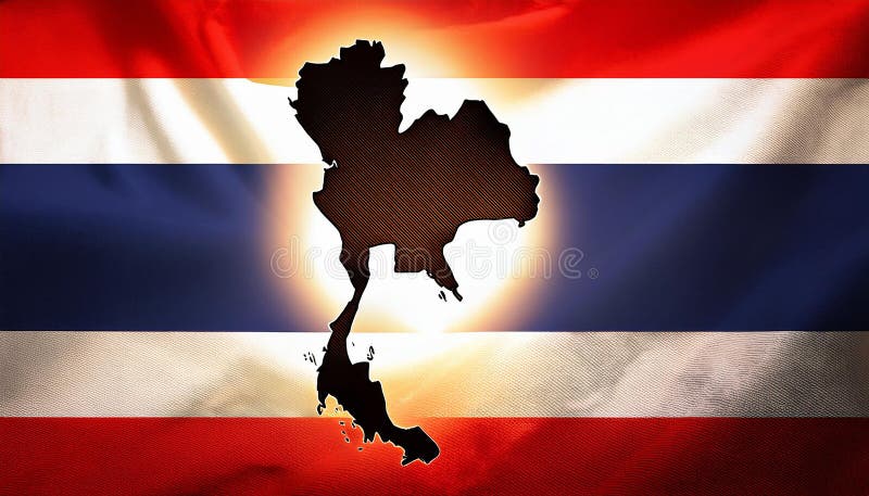 Thailand Map and Flag stock illustration. Illustration of national ...