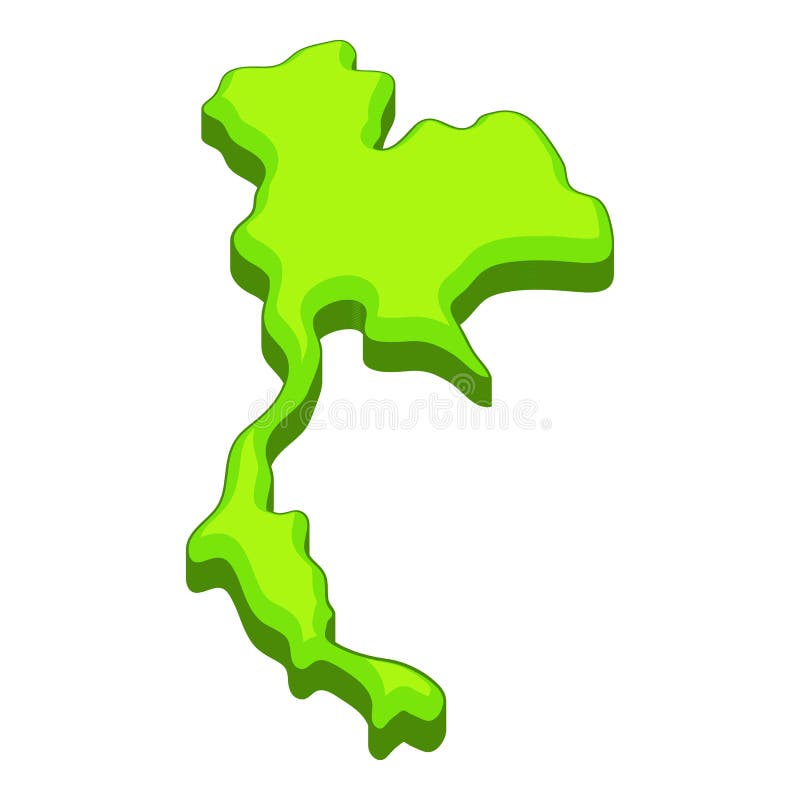 Thailand Map Icon, Cartoon Style Stock Vector - Illustration of country ...