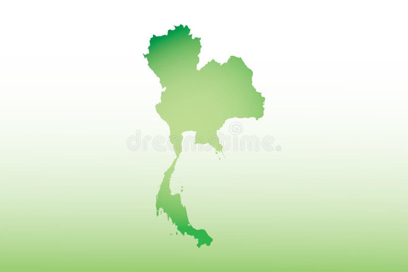 Thailand Map Using Green Color with Dark and Light Effect Vector on ...