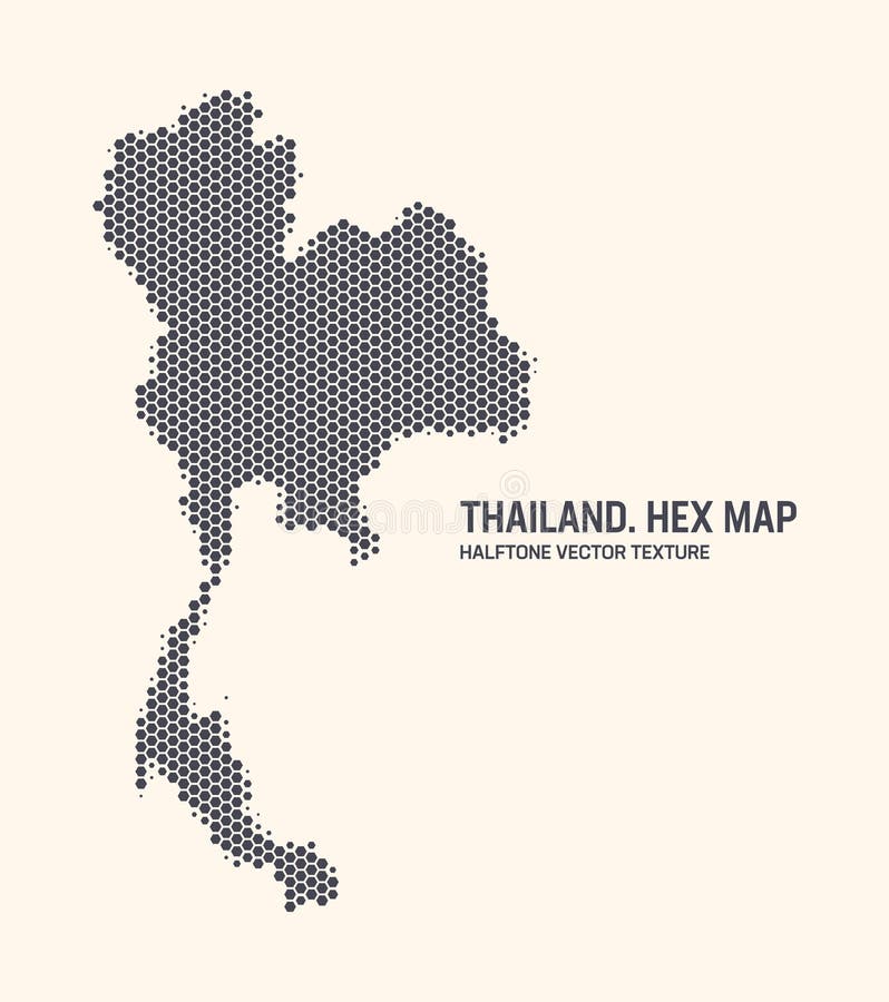 Thailand Map Vector Hexagonal Half Tone Pattern Isolated on Light ...