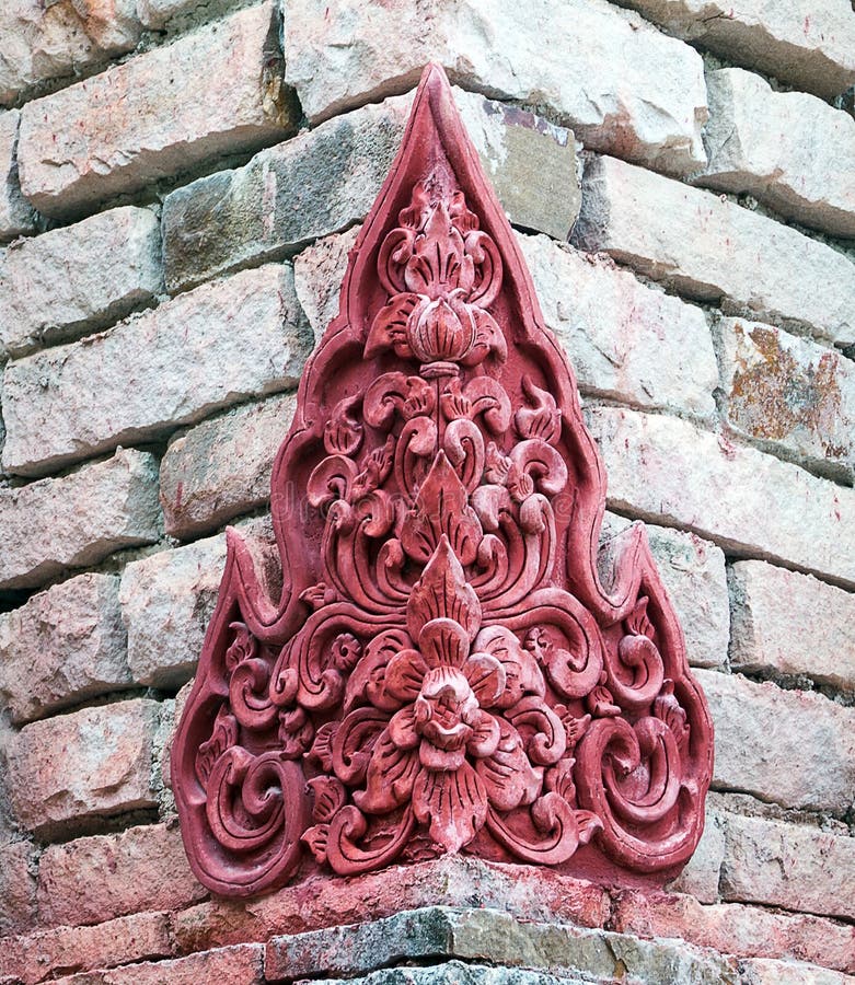 Thailand Pattern on Temple Wall Stock Image - Image of religion, frame ...