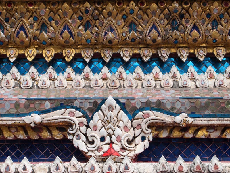 Thailand Pattern on Walls of Buddhistic Temple Stock Photo - Image of ...