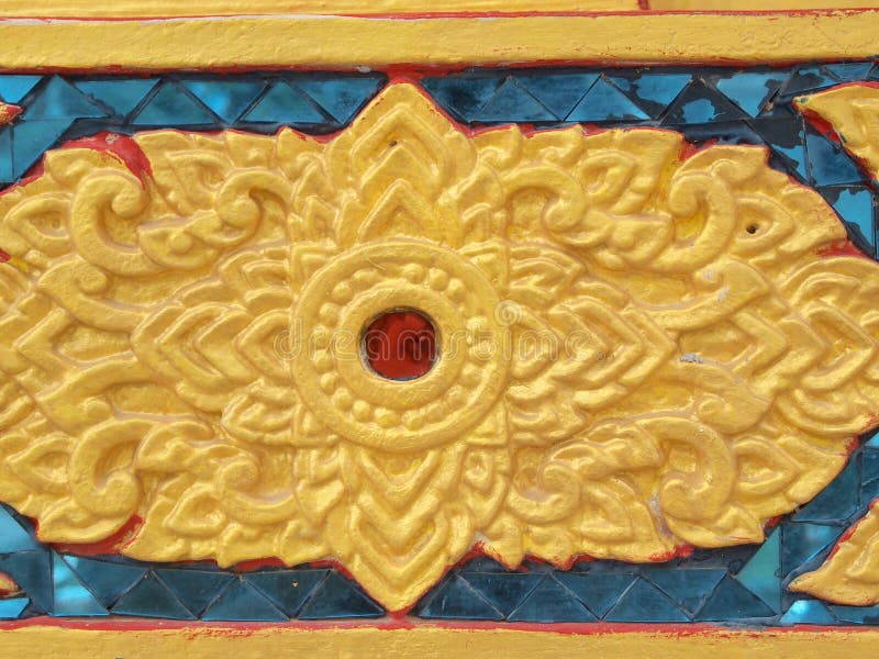 Pattern on Walls of Buddhistic Temple Stock Image - Image of ornament ...