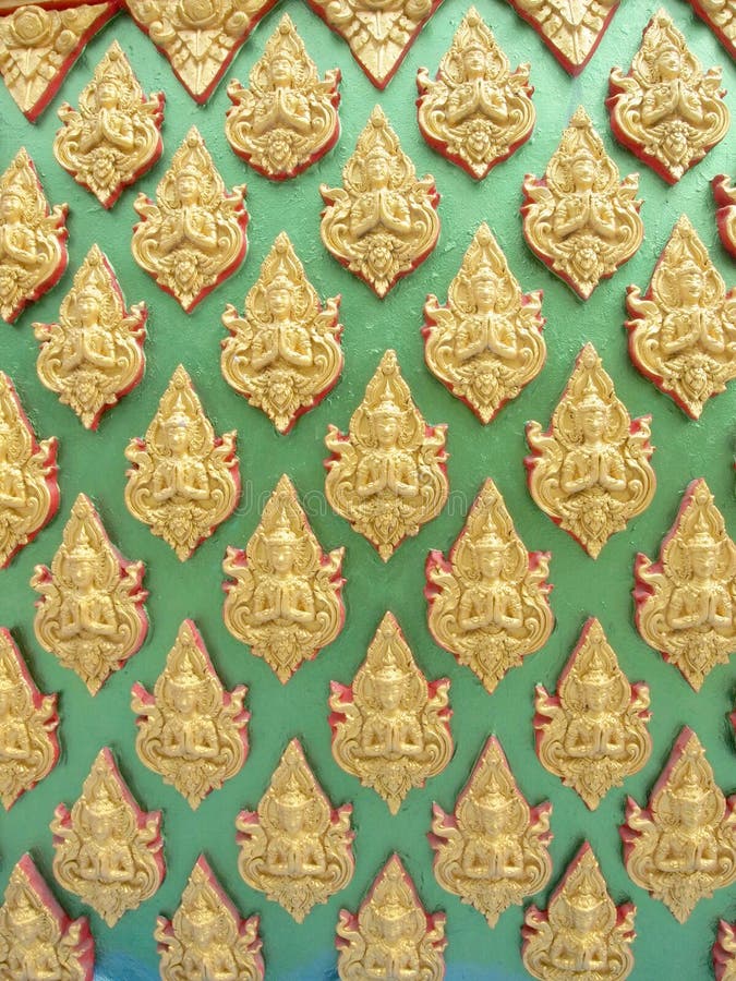 Pattern on Walls of Buddhistic Temple Stock Photo - Image of border ...