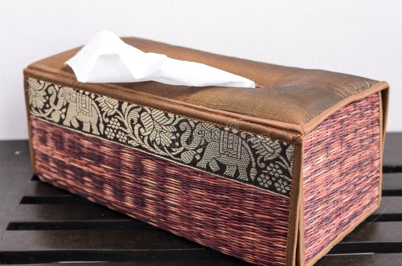 Thailand Plattern Tissue Paper Box Stock Image - Image of wood ...