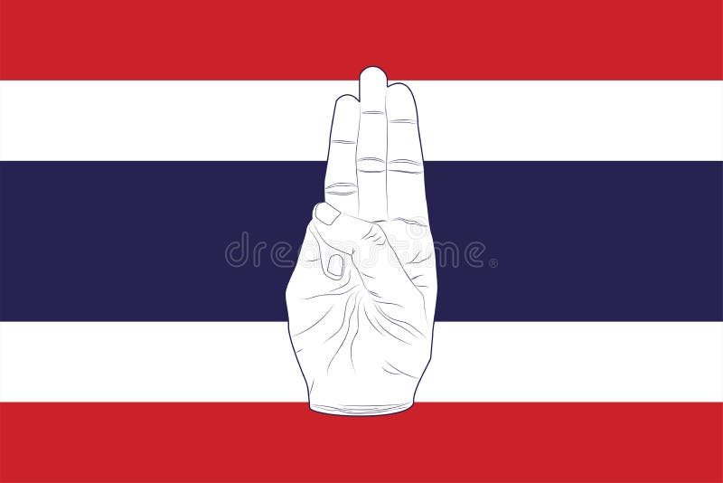 Vector Graphic of a Three-finger Salute Symbol Isolated on Thailand ...