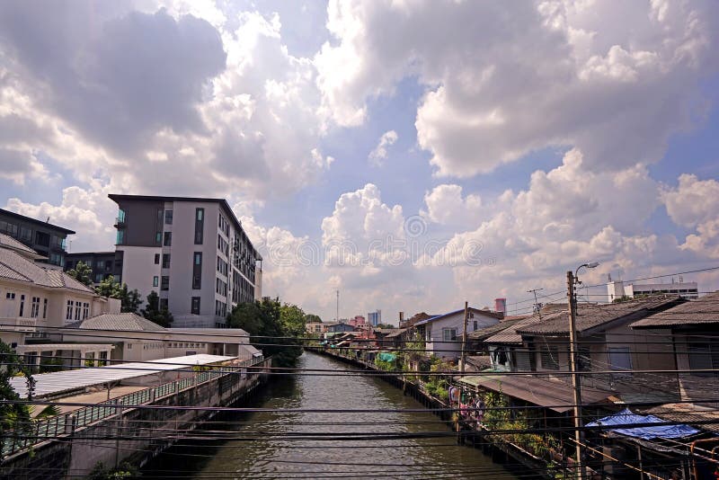 Thailand Residential Apartment, River, Footpath and Tree at Daytime ...