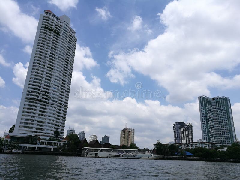 Thailand river front view editorial stock photo. Image of thailand ...