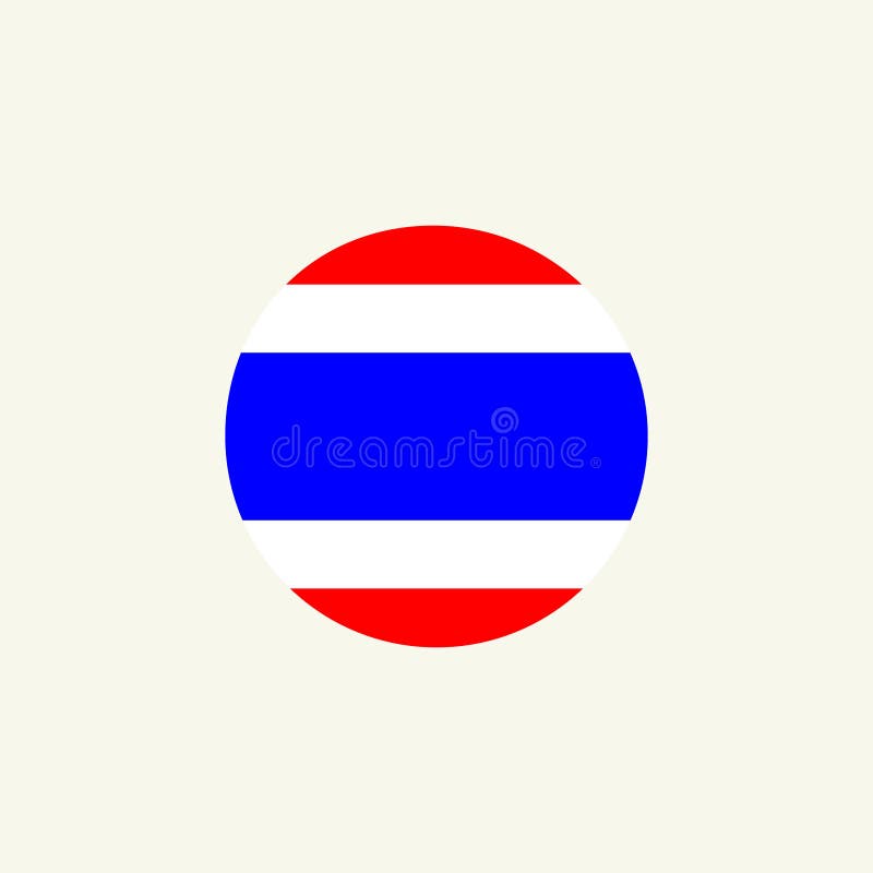 Thailand Round Flag Icon. National Thai Circular Flag Vector ...