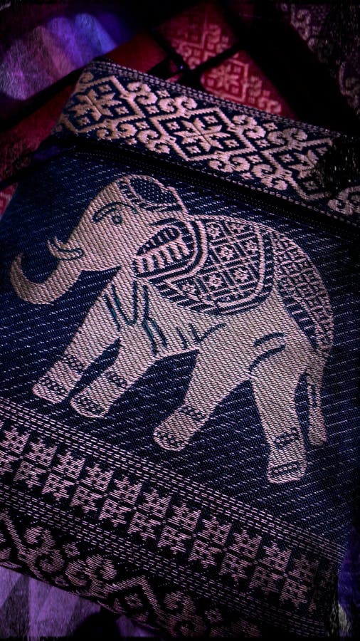 Thailand Silk Elephant Striped Stock Photo - Image of striped, elephant ...