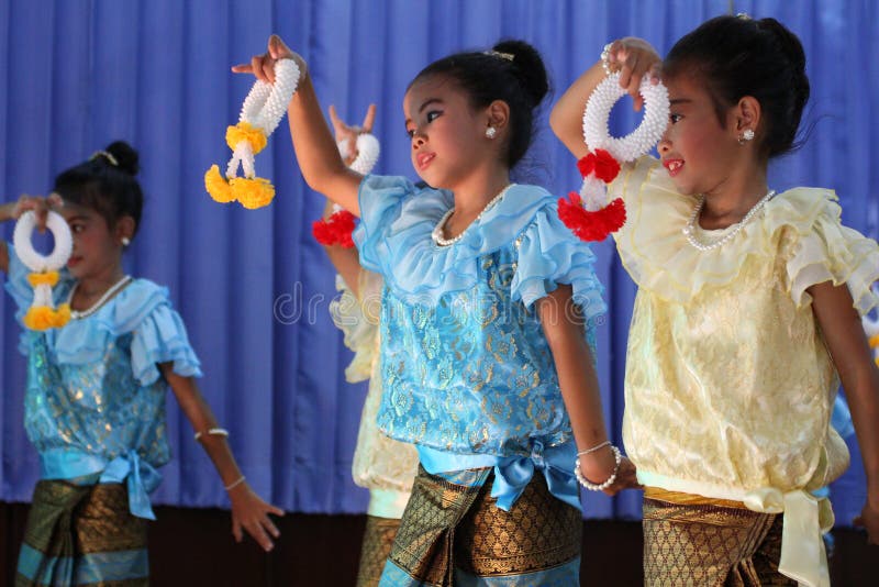 Thailand Students Culture Dance Editorial Stock Photo - Image of green ...
