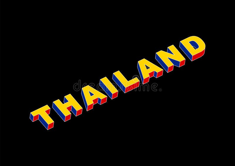 Thailand Text in Thai Language with Pixel Style Stock Vector ...