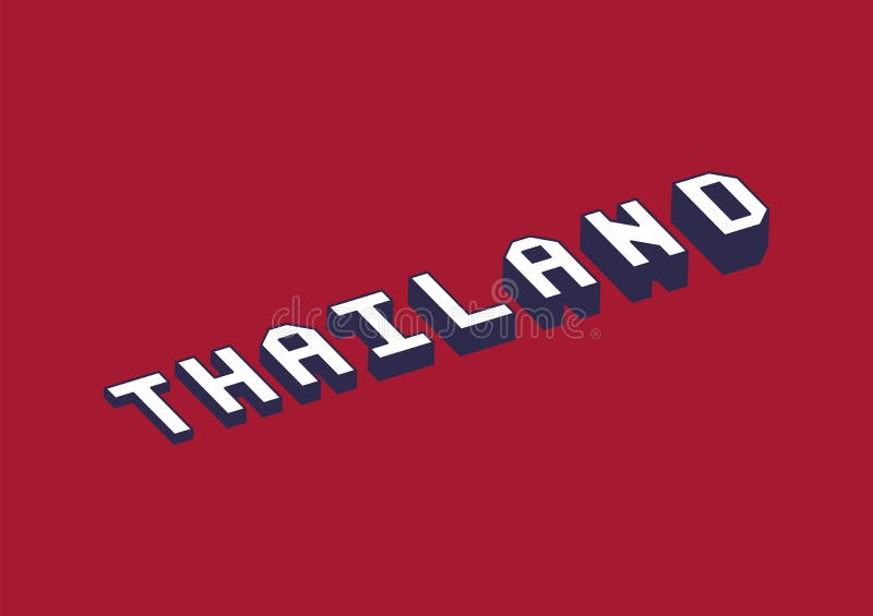 Thailand Text in Thai Language with Pixel Style Stock Vector ...