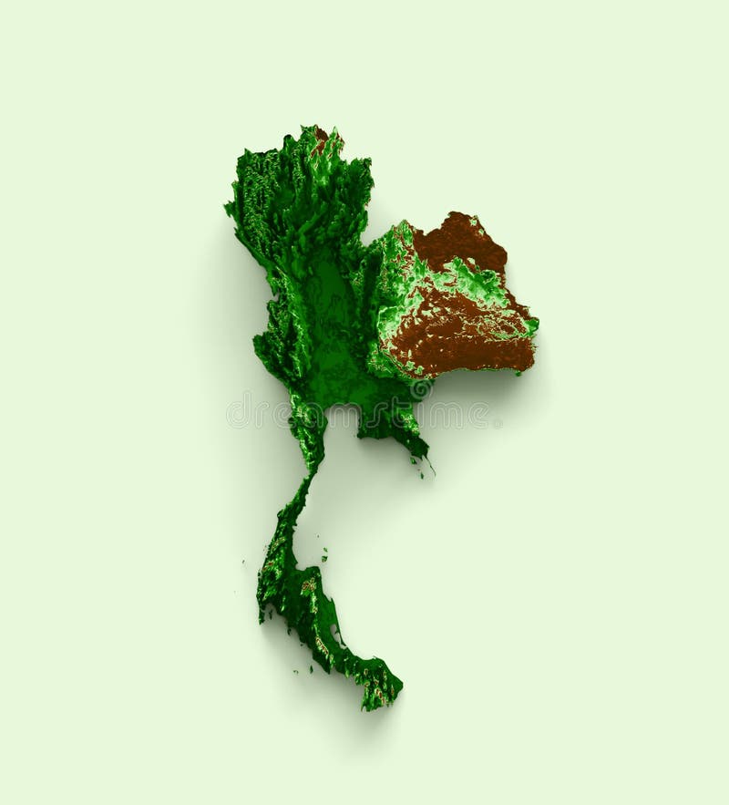 Thailand Topographic Map 3d Realistic Map Color 3d Illustration Stock ...