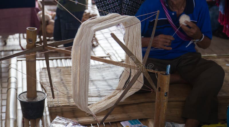 Thailand Traditional Weaving Thread Stock Photo - Image of ...