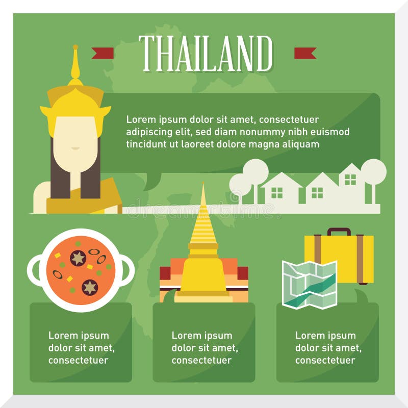 Thailand Travel Infographic. Vector Illustration Decorative Design ...