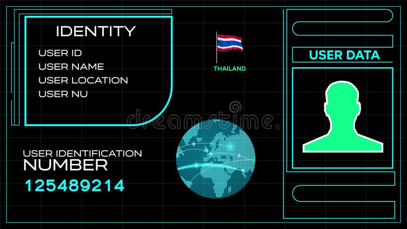 Thailand User Identification System Animation Video Footage. User ...