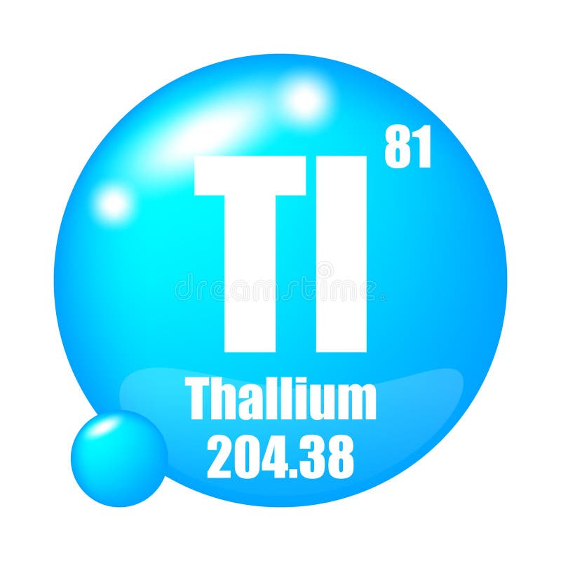 Thallium Icon. Tl Chemical Element. Atomic Number 81. Mass 204.38. Blue ...