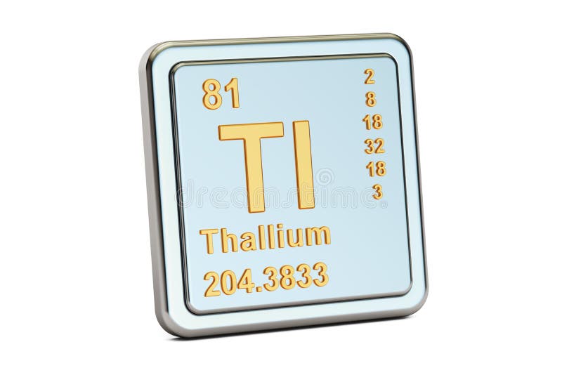 Thallium Tl, Chemical Element Sign. 3D Rendering Stock Illustration ...