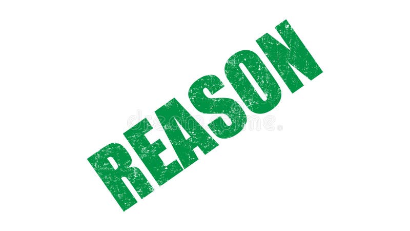 Reason Grunge Text Sign- Grunge Text in Green Color on White Background ...