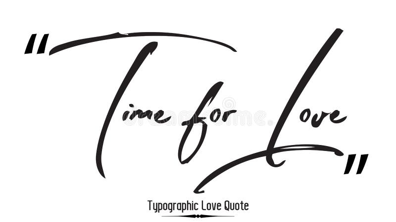 Time for Love Greeting Card Design Beautiful Typographic Black Color ...