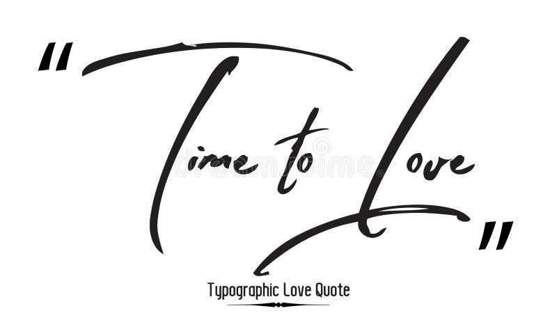 Time To Love Greeting Card Design Beautiful Typographic Black Color ...
