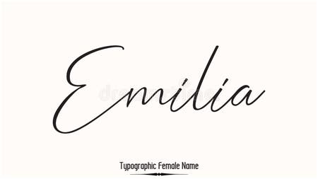 Emilia Female Name - in Stylish Lettering Cursive Typography Text Stock ...