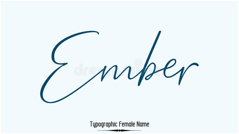 Ember Female Name - Elegant Handwritten Lettering Modern Calligraphy ...