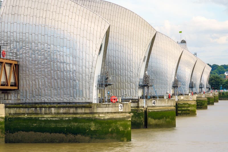 Thames Barrier in London, UK Stock Image - Image of exterior, ecology ...