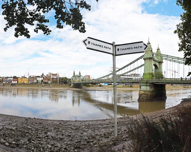 Thames Path Sign in London, UK Stock Image - Image of directional ...
