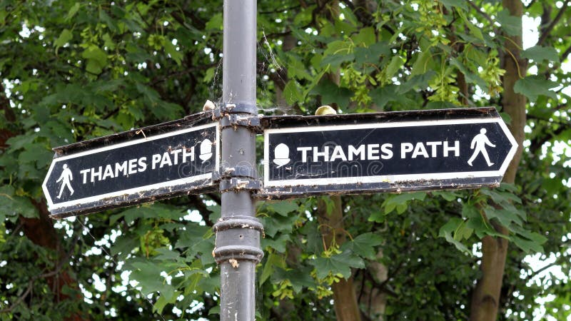 Thames Path Sign in London, UK Stock Image - Image of directional ...