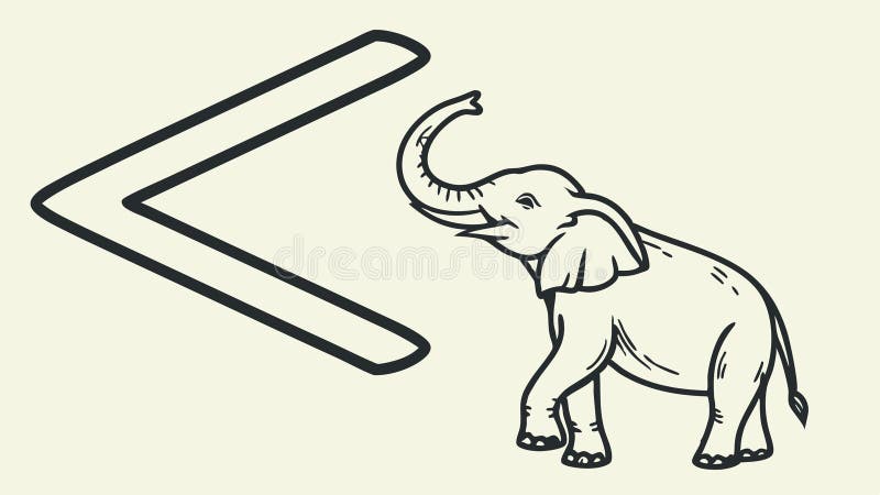 Less Than Symbol Elephant Size Comparison Math, Vector Design ...