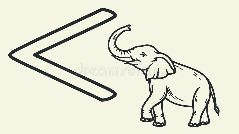 Less Than Symbol Elephant Size Comparison Math, Vector Design ...