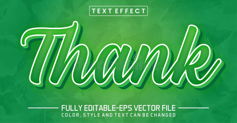 Thank Text Editable Style Effect Stock Vector - Illustration of style ...